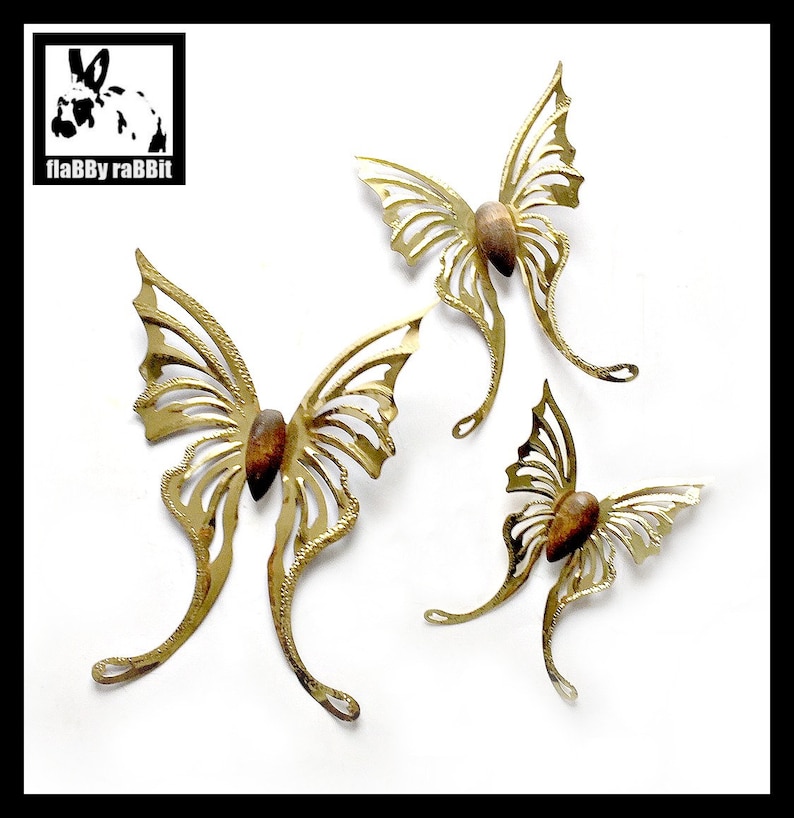 Brass Butterflies Wall Decor Vintage Gold Metal Butterfly - Etsy