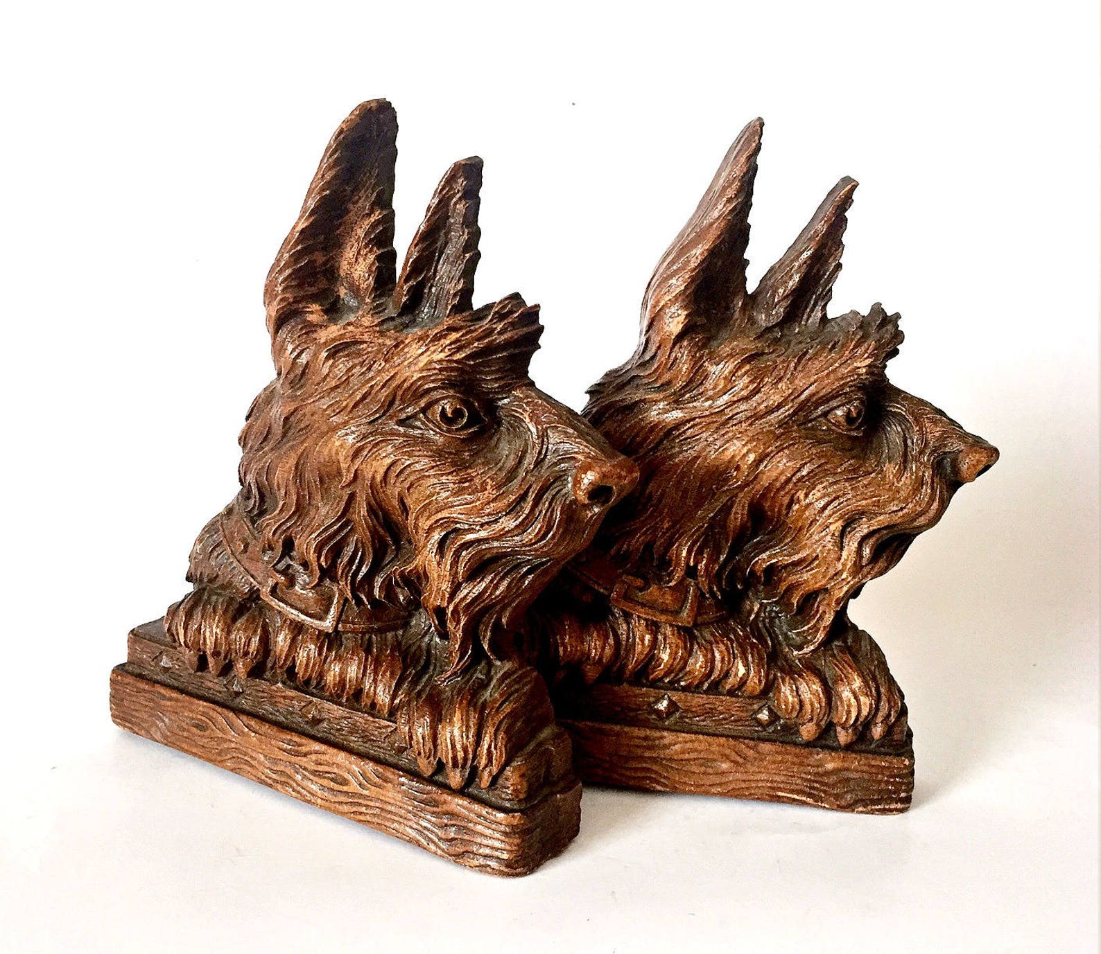 Scottish Terrier Bookends Vintage Syroco Bookends Terrier - Etsy