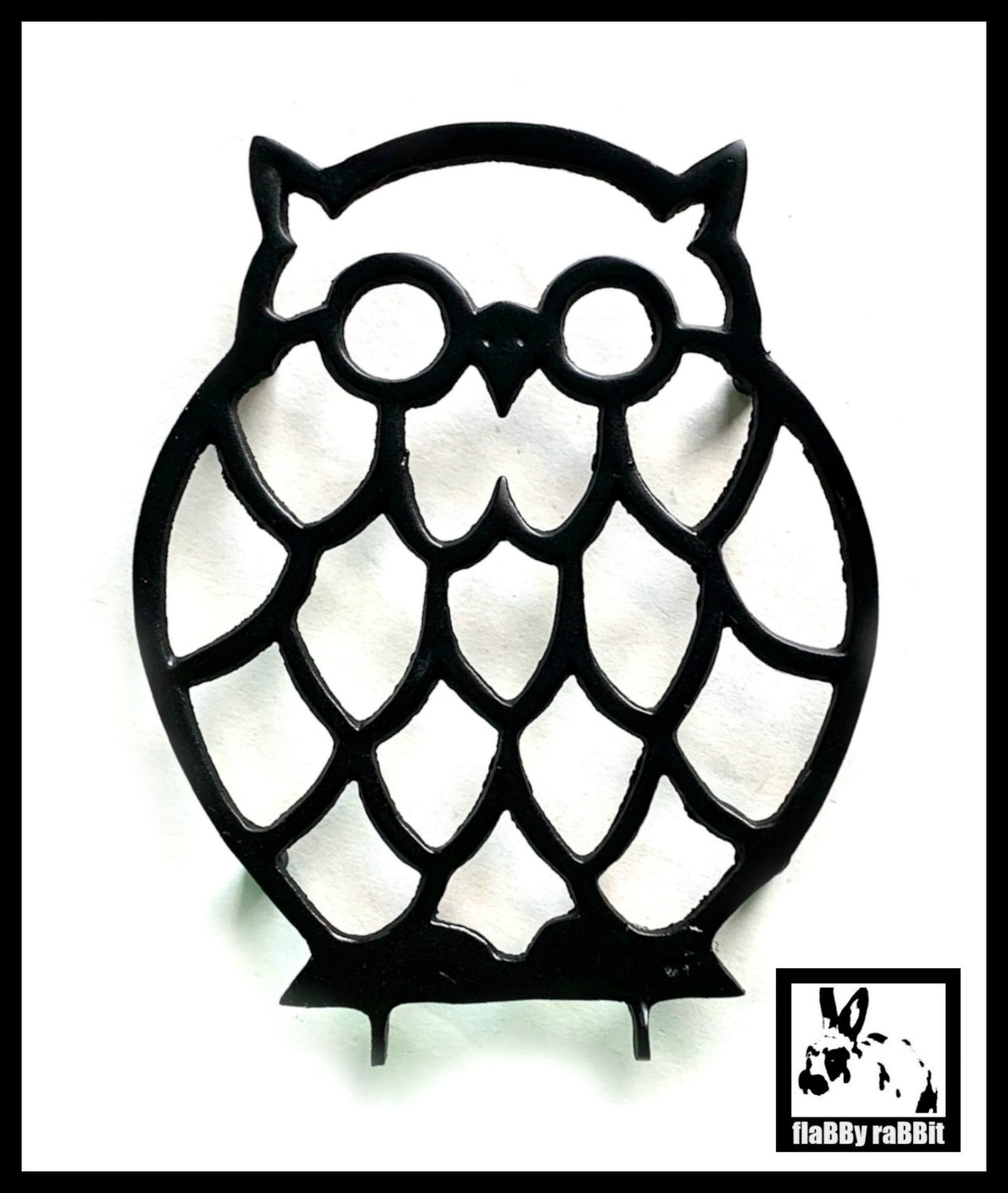 Black Owl Trivet Coated Brass Owl Trivet Owl Shaped Trivet - Etsy