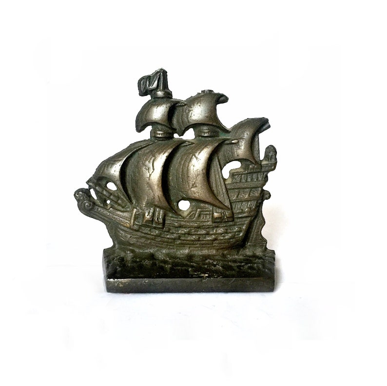 Metal Ship Bookend Vintage Ship Book End ONE Nautical Boat - Etsy