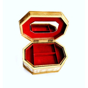 Florentine Style Music Jewelry Box, Octagon Shaped Music Box, Sunrise ...