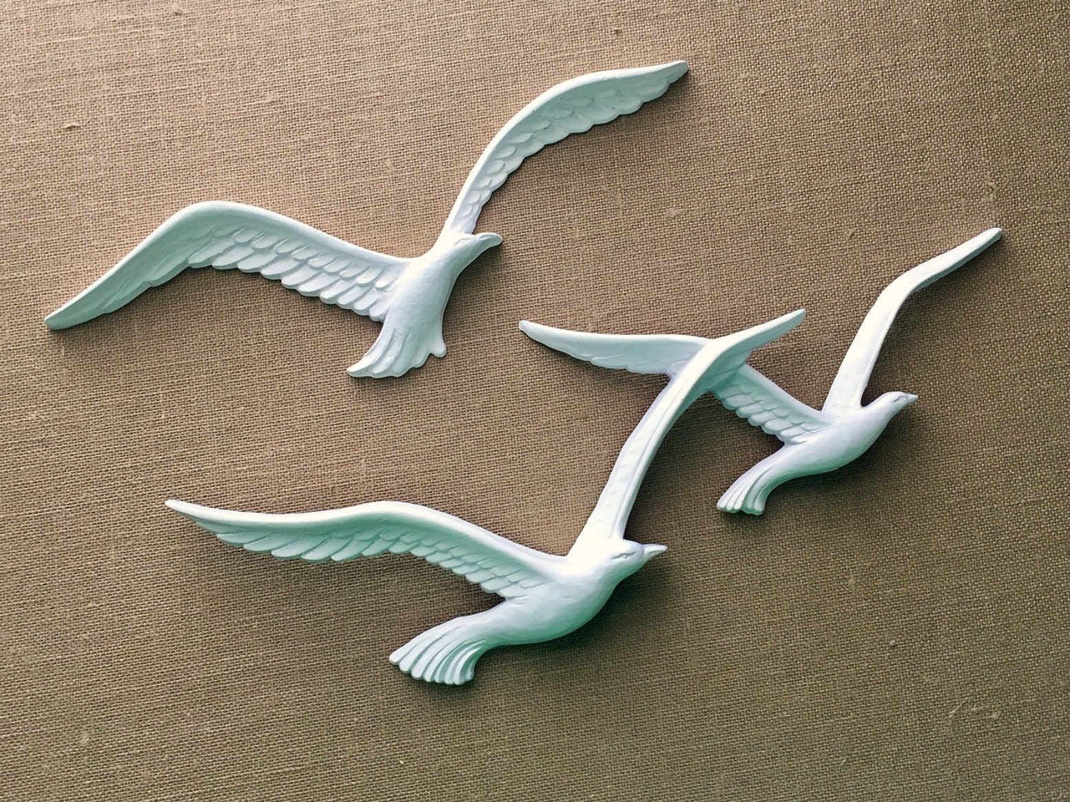 White Seagulls Wall Decor Flock O Seagulls Vintage Wall Art | Etsy ...