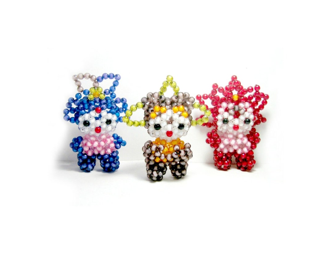 Beaded Japanese Style Figures, Vinage Beaded Figures, Three Beaded Toy ...