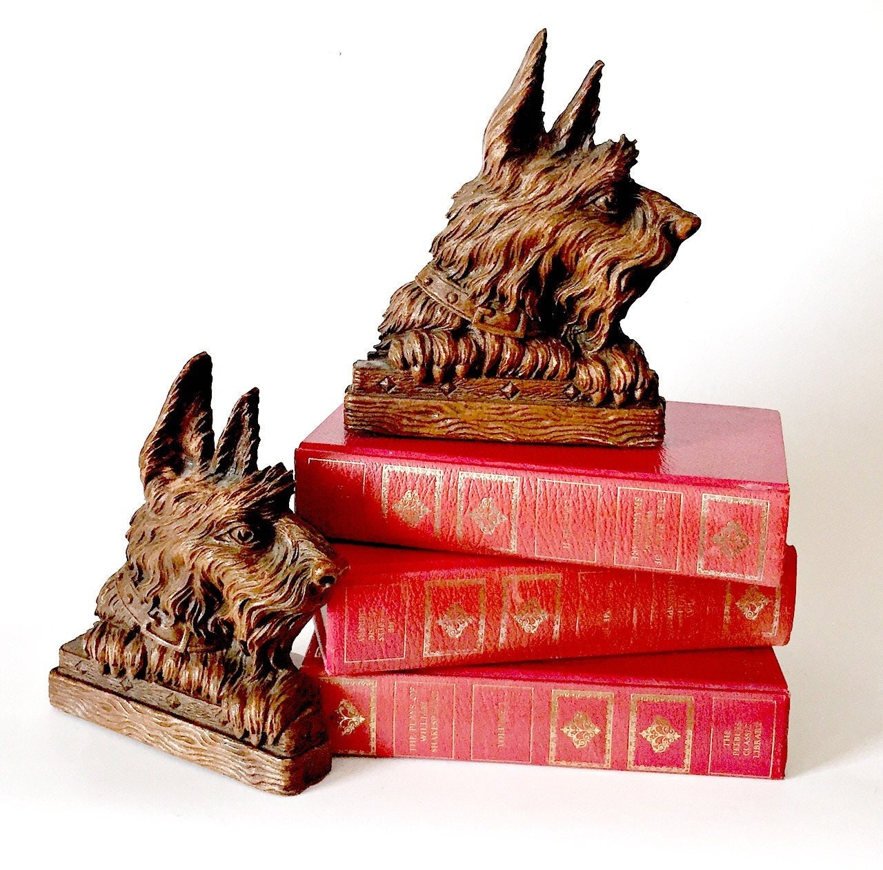 Scottish Terrier Bookends Vintage Syroco Bookends Terrier | Etsy