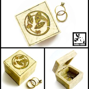 Stone Lily Pad Ring Box, Stone Lotus Box, Inlay Stone Ring Box, Stone ...