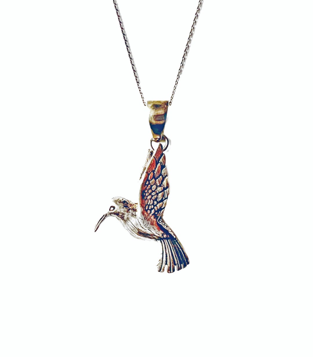Sterling Humminngbird Pendant on Chain, 2 Inch Humminbird Sterling ...