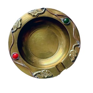 Ornate Brass Desk Set, 3 Piece Brass Desk Set, Brass Ashtray ...