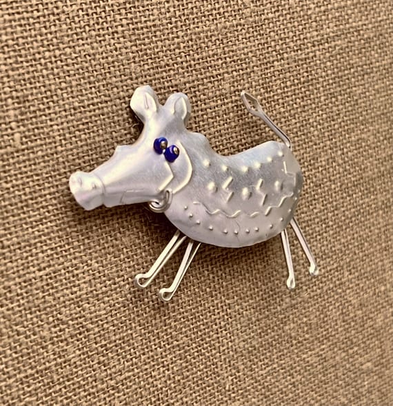 Pressed Metal Boar Pig Pin, Aluminum Embossed Wart Ho… - Gem
