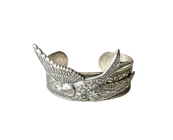 Swallow Bird Cuff Bracelet, Embossed Bird Bracelet Cu… - Gem