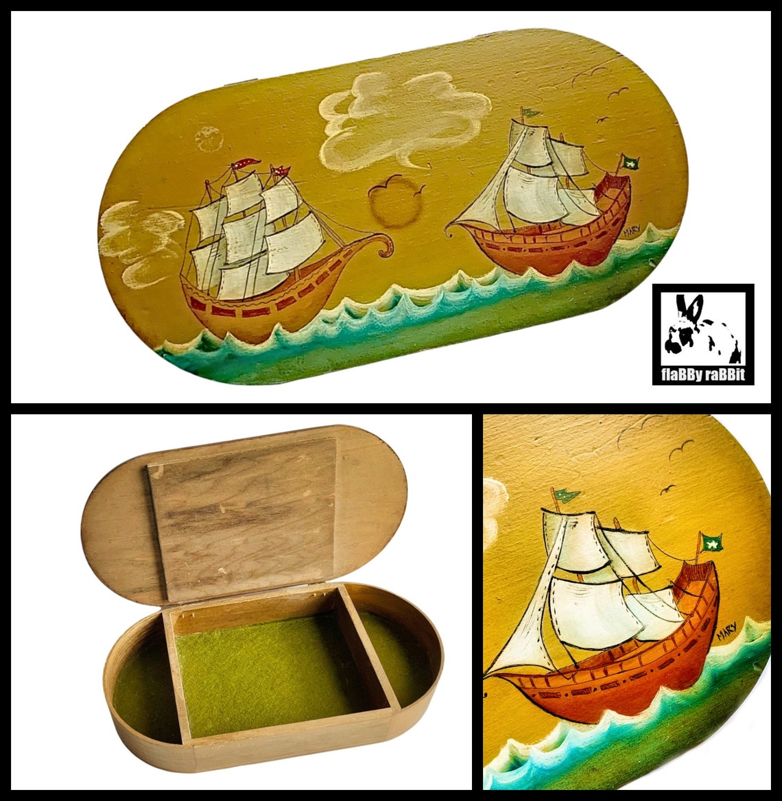 Clipper Ship Box Vintage Nautical Box Wood Nautical Box - Etsy
