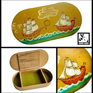 Clipper Ship Box, Vintage Nautical Box, Wood Nautical Box, Nautical ...