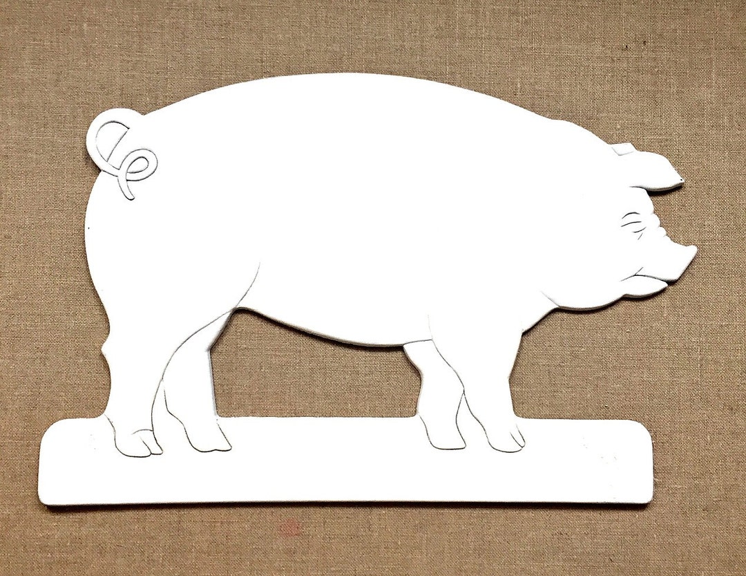 Wood Pig Wall Hanging Vintage White Pig Wall Decor Pressed - Etsy