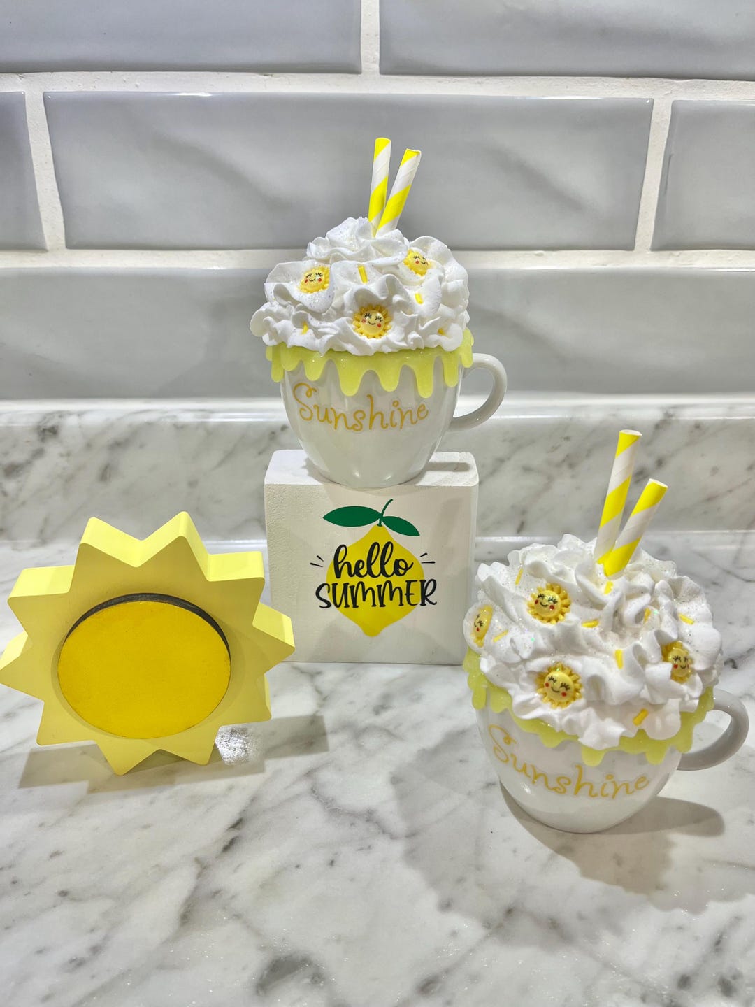 Faux Sunshine Mug Drink, Tiered Tray Decor, Fake Sunshine Mini Mug ...