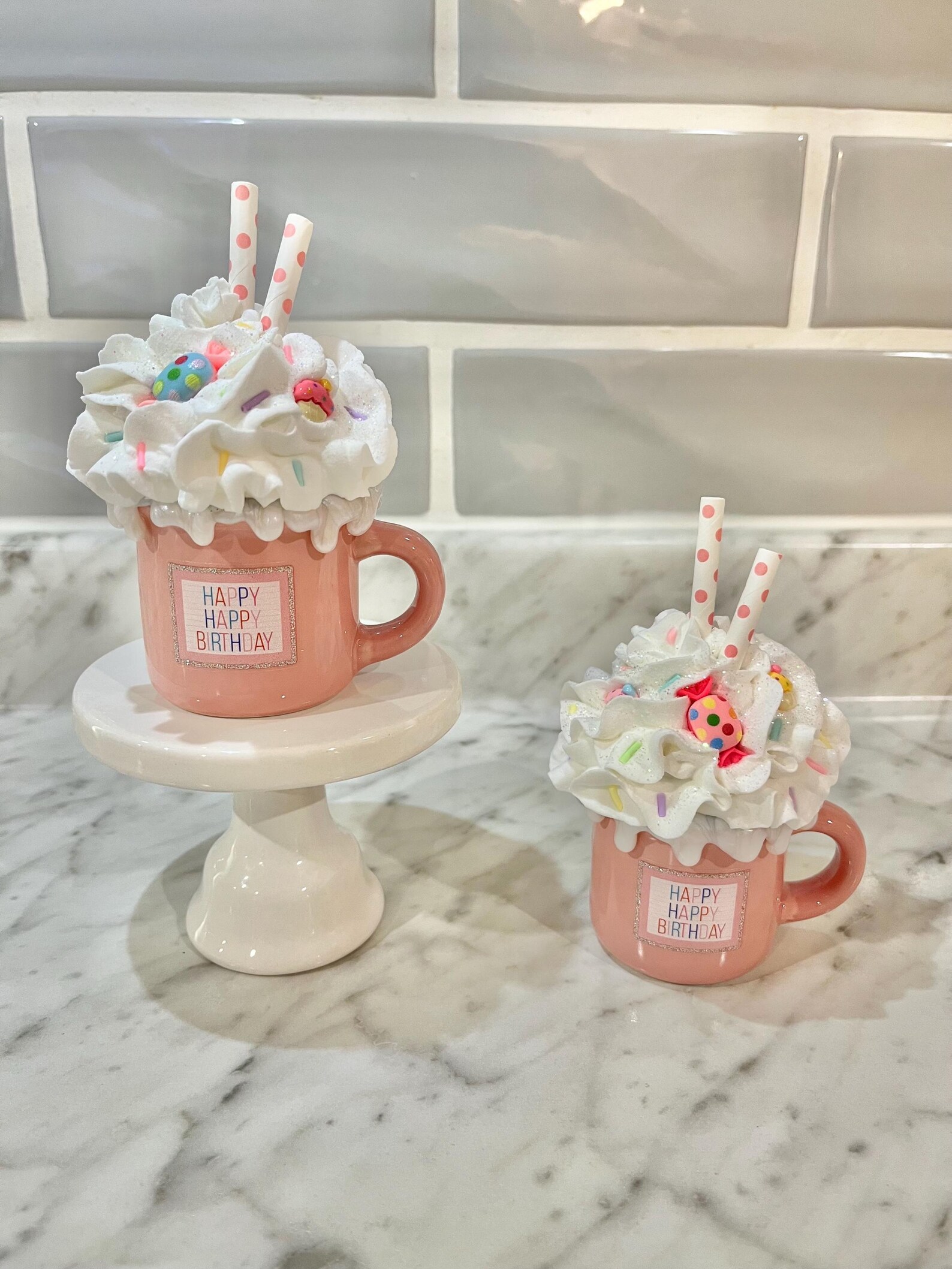 Faux Birthday Mug Drink, Tiered Tray Decor, Birthday Decorations, Props ...