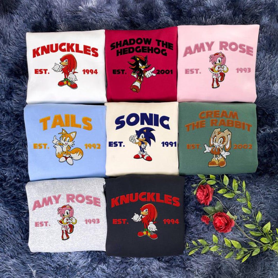 Custom Embroidered Sonic the Hedgehog Sweatshirt and Hoodie, Gift for ...