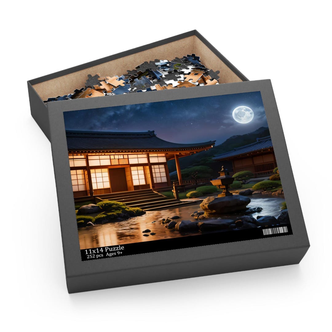 Matte Painting Inspired by the Full Moon and the Japanese House Under ...