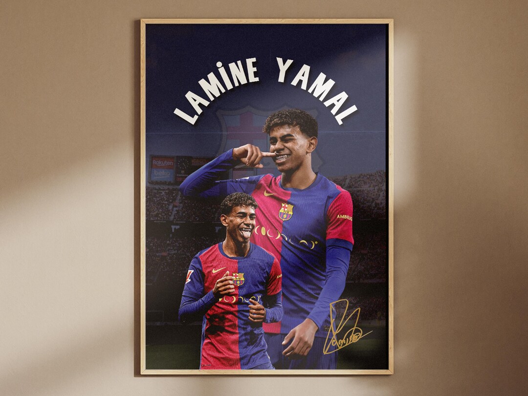 Lamine Yamal Barcelona Poster - Yamal Poster - Football Poster ...
