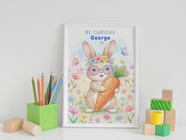 Bunny Printable Poster | Spring Nursery Wall Art (digital Download) - Etsy