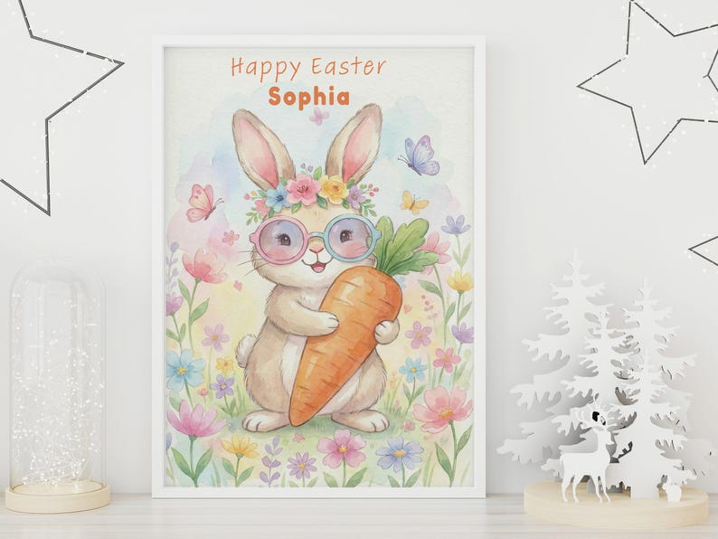 Easter Bunny Printable Poster | Spring Nursery Wall Art (digital ...