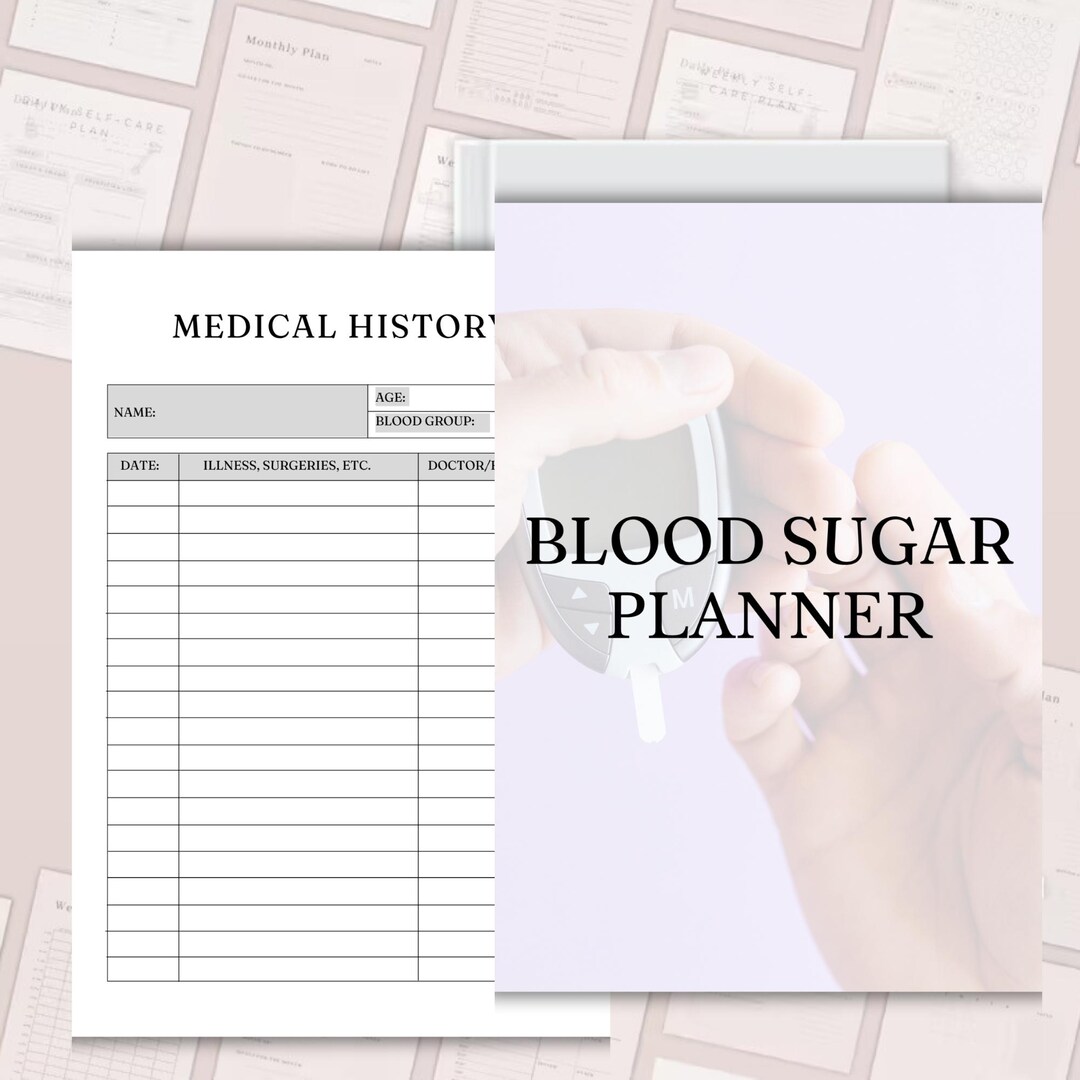 Blood Sugar Tracker Journal | Diabetes Log Book | Health Planner ...
