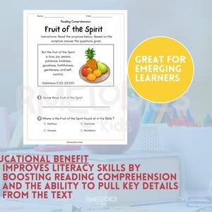 Fruit of the Spirit Activities: Kids Bible Lesson Worksheets (digital ...
