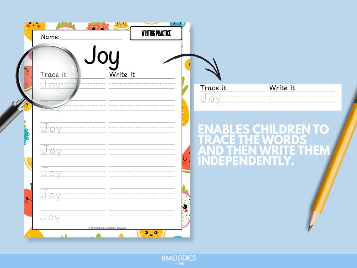 Fruit of the Spirit Tracing Worksheets: Christian Handwriting Practice ...