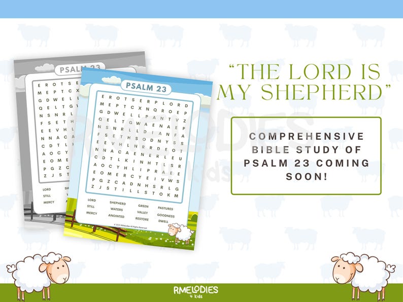 Psalm 23 Word Search Puzzle: Kids & Adults Scripture Activity (PDF ...