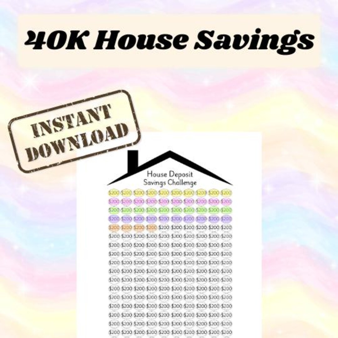 40k House Savings Tracker, Printable, Savings Goal, New House Deposit ...