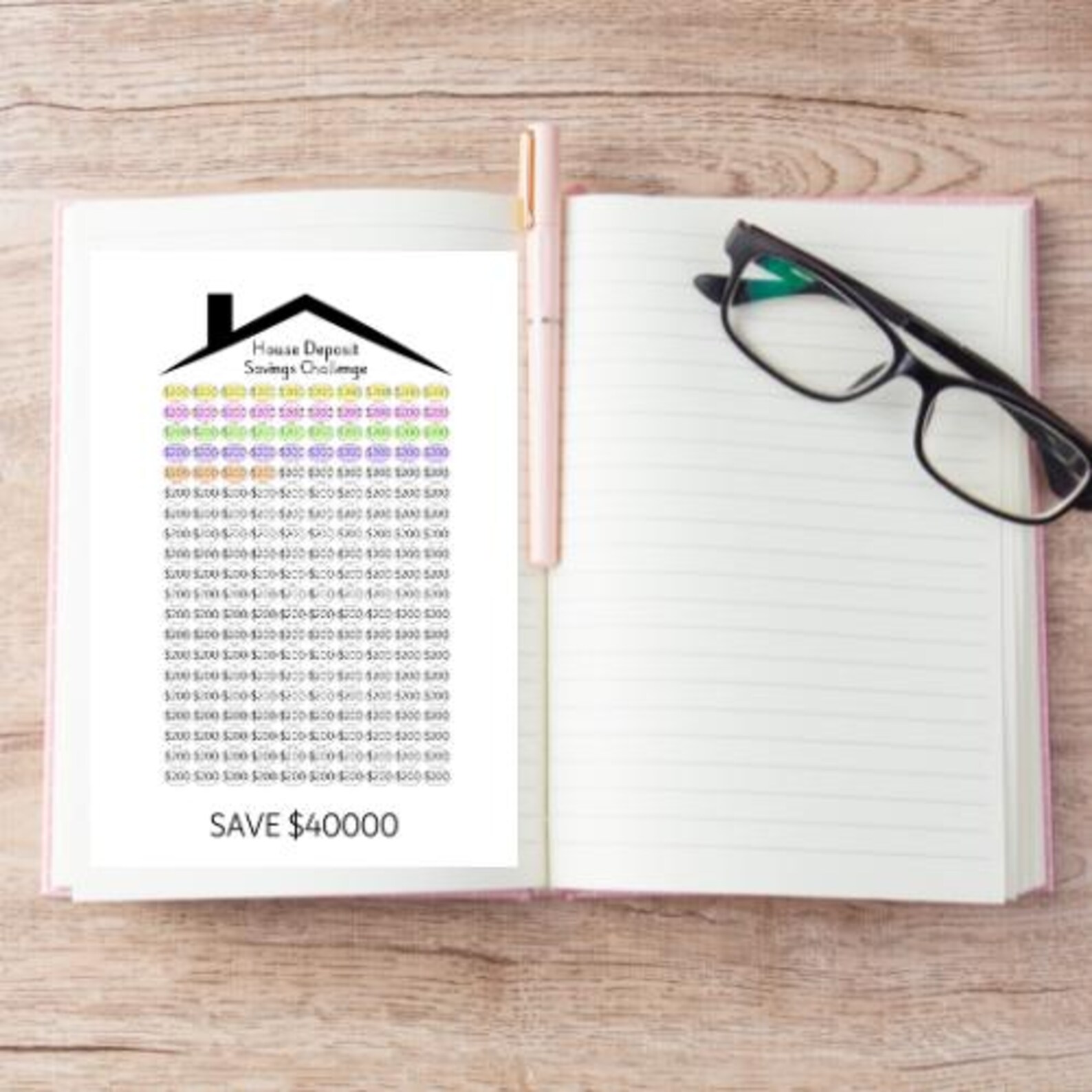 40k House Savings Tracker, Printable, Savings Goal, New House Deposit ...