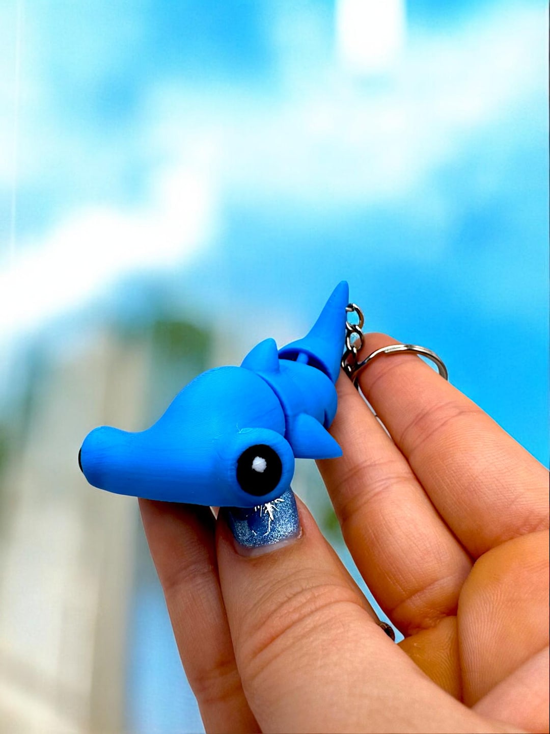 Hammerhead Shark Keychain - 3D Printed Shark Gift - Fidget Toy & Anti ...