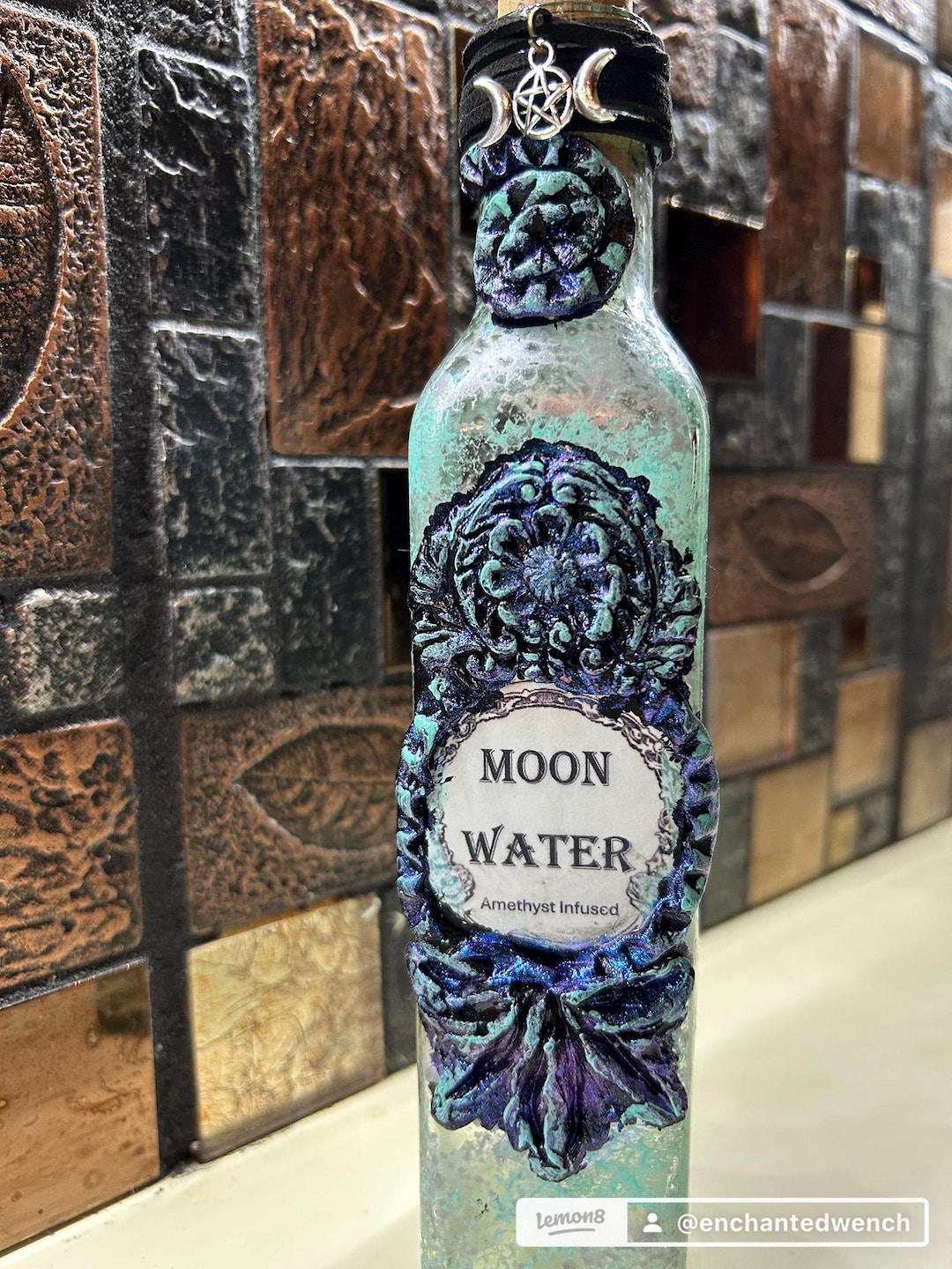 Moon Water Bottle, Witchcore Altar Decor With Amethyst/moonstone ...