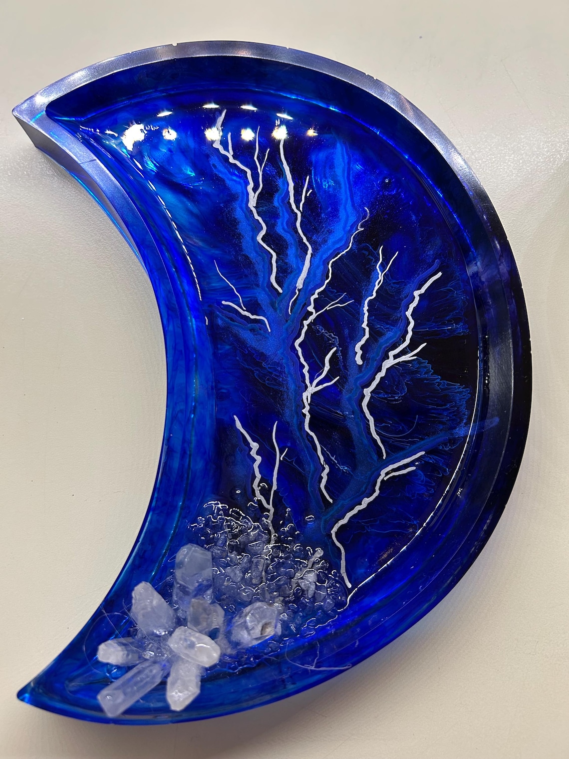 Crescent Moon Tray, Altar Tray, Quartz Crystals, Witches Altar, Candle ...