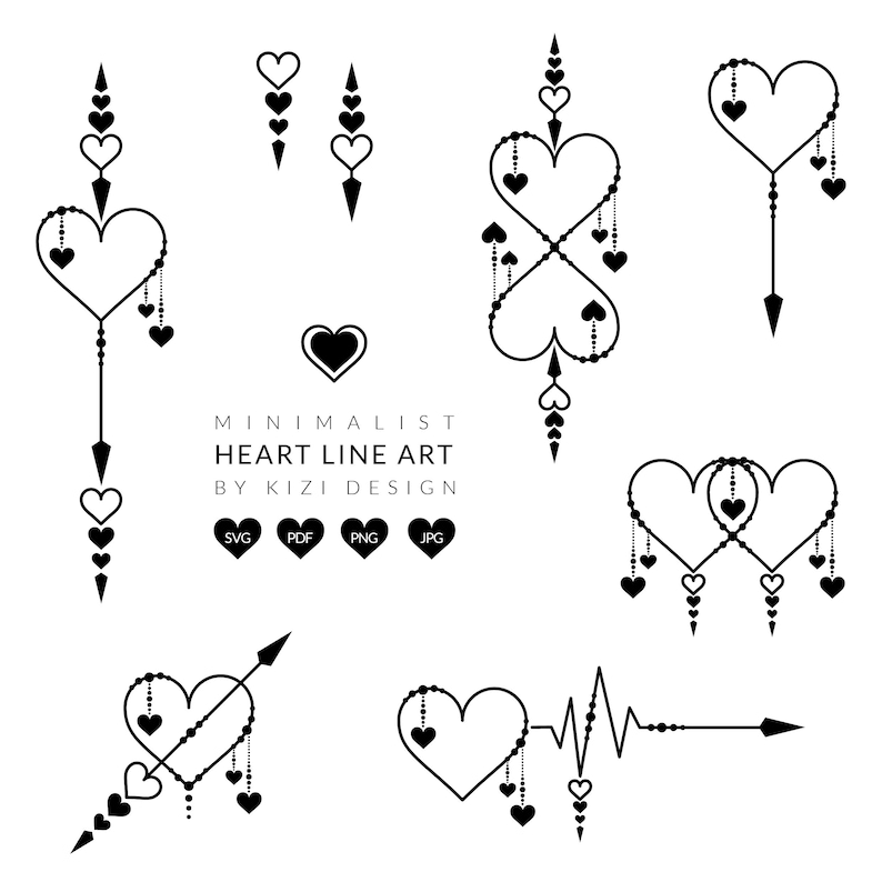 Line Art Heart Designs, Simple, Clean, Minimalistic - Etsy