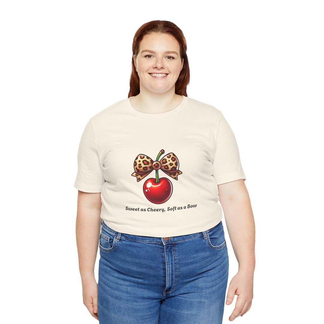 Cute Cherry Tee, Sweet as Cherry Shirt, Soft Bow Top, Feminine Graphic ...