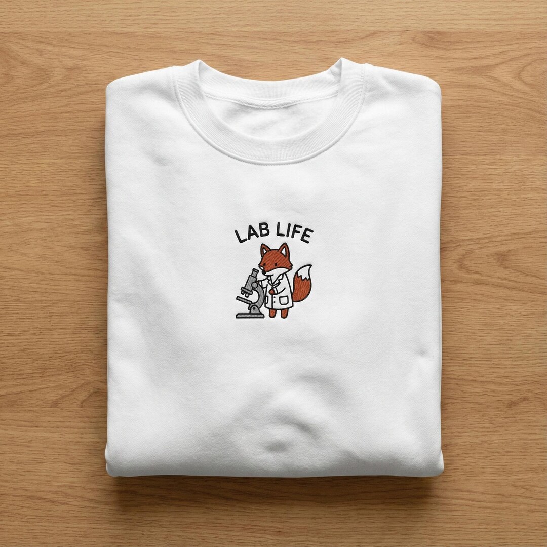 Lab Life Fox Embroidered Sweatshirt, Medical Lab Technician Hoodie ...