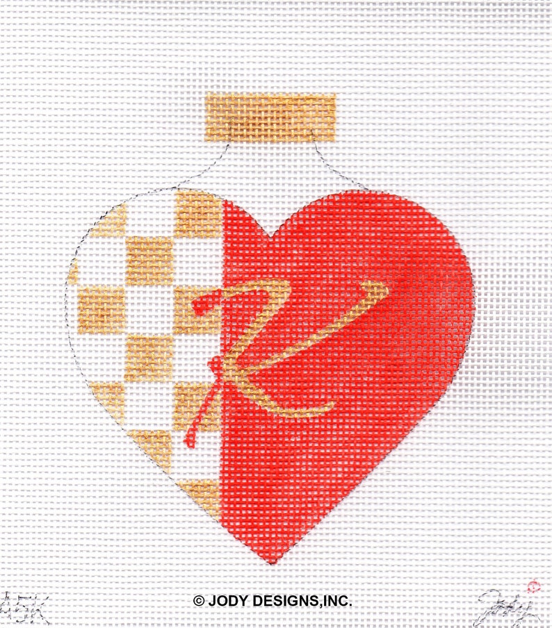 Valentine Alphabet Heart Needlepoint Ornament Jody Designs - Etsy