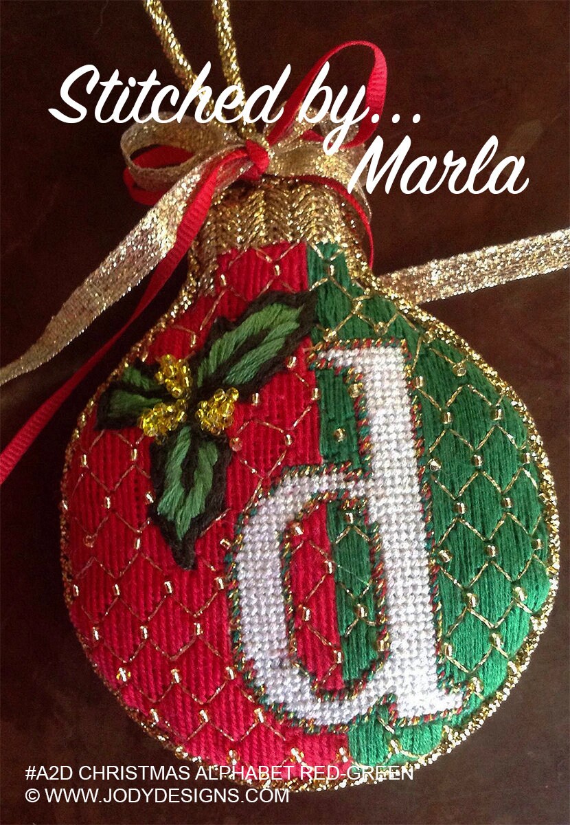 Christmas Alphabet Hand Painted - All Letters Available - Needlepoint ...