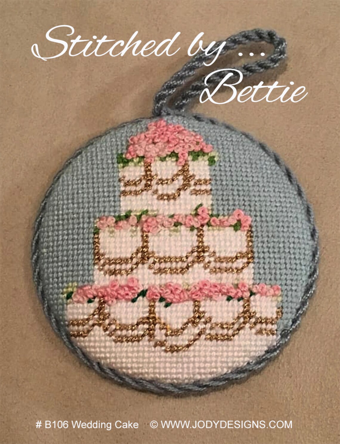Wedding Cake Hand Painted Needlepoint Ornament painted in | Etsy