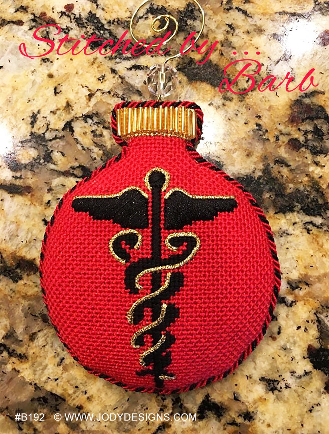 Medical Caduceus Hand Painted Needlepoint Ornament Canvas | Etsy