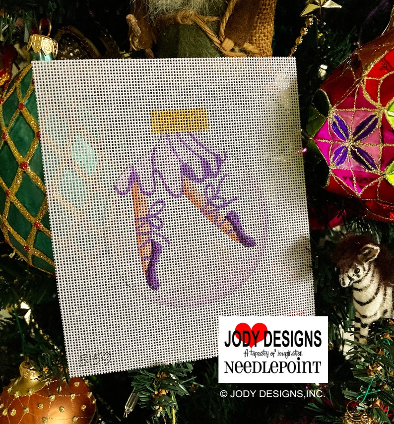 Ballerina on Point Hand Painted Needlepoint Ornament Canvas - Etsy