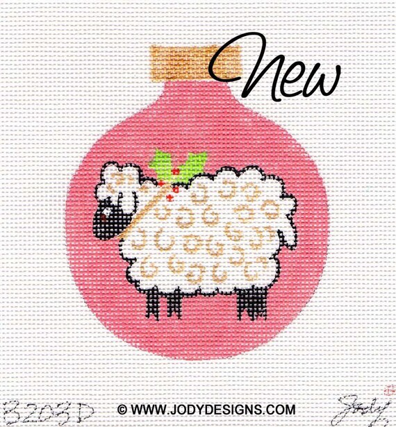 Jody Designs Needlepoint Ornament B203D Little Lamb Pink | Etsy