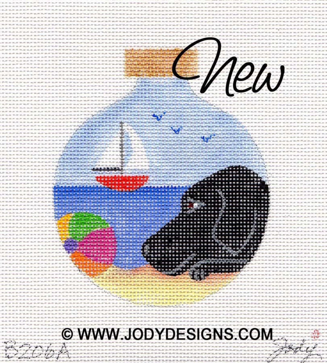 Black Lab Hand Painted Needlepoint Ornament - Jody Designs B206A -all ...