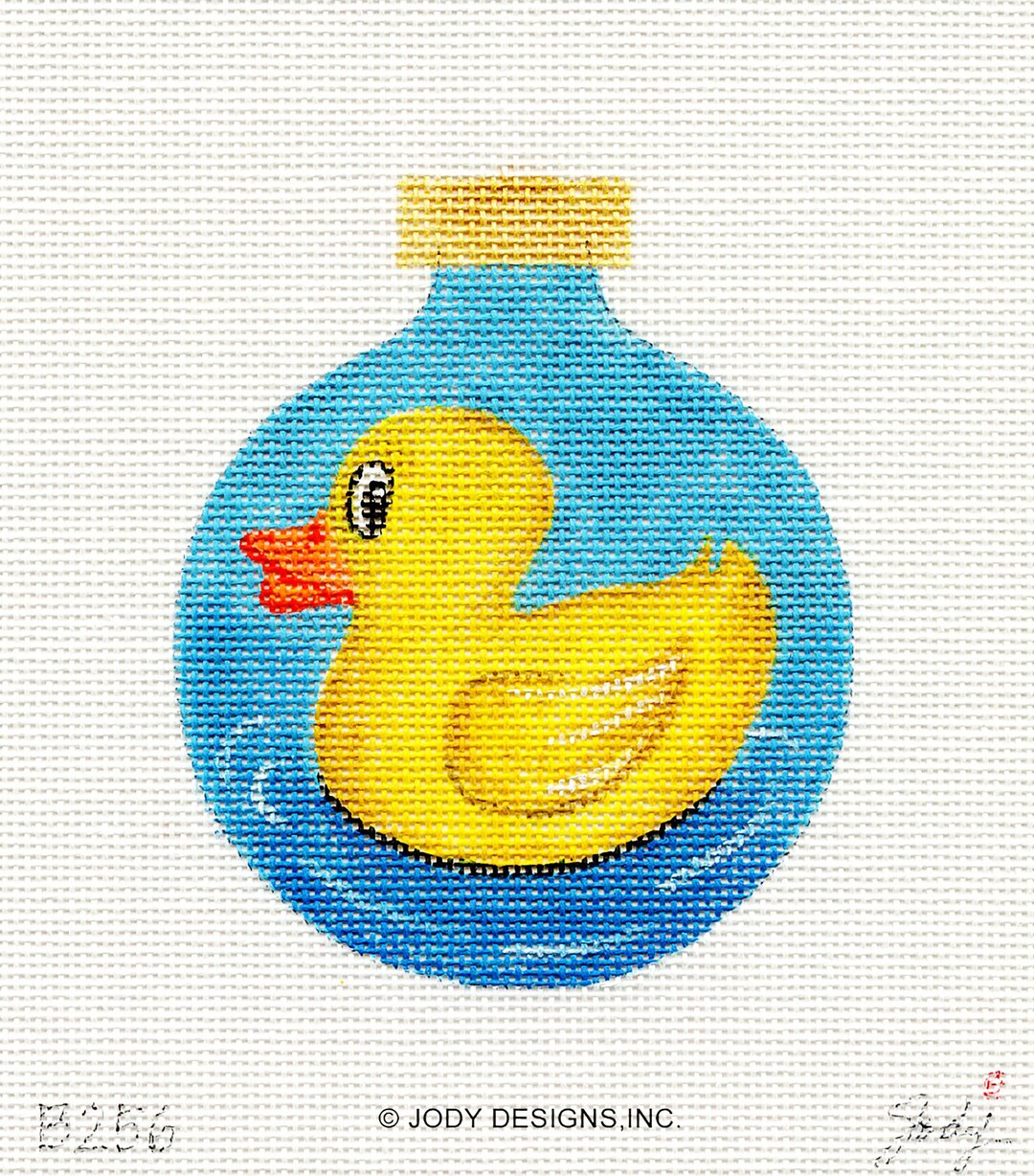 Yellow Rubber Ducky Hand Painted Needlepoint Ornament Canvas - Jody ...