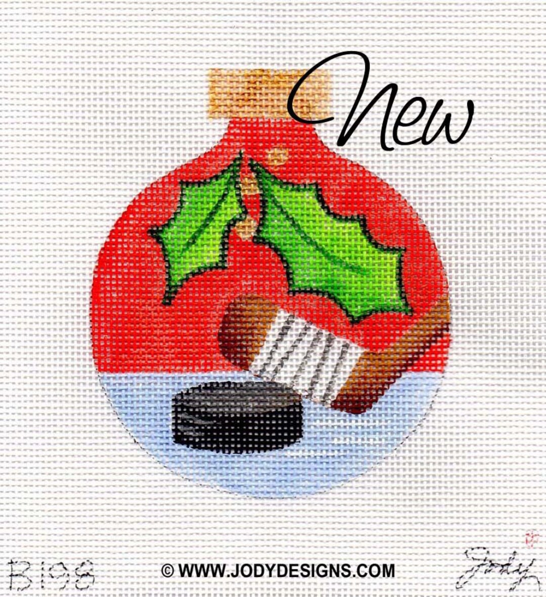 Hockey Stick and Puck - Jody Designs Needlepoint Ornament - B198 - Etsy