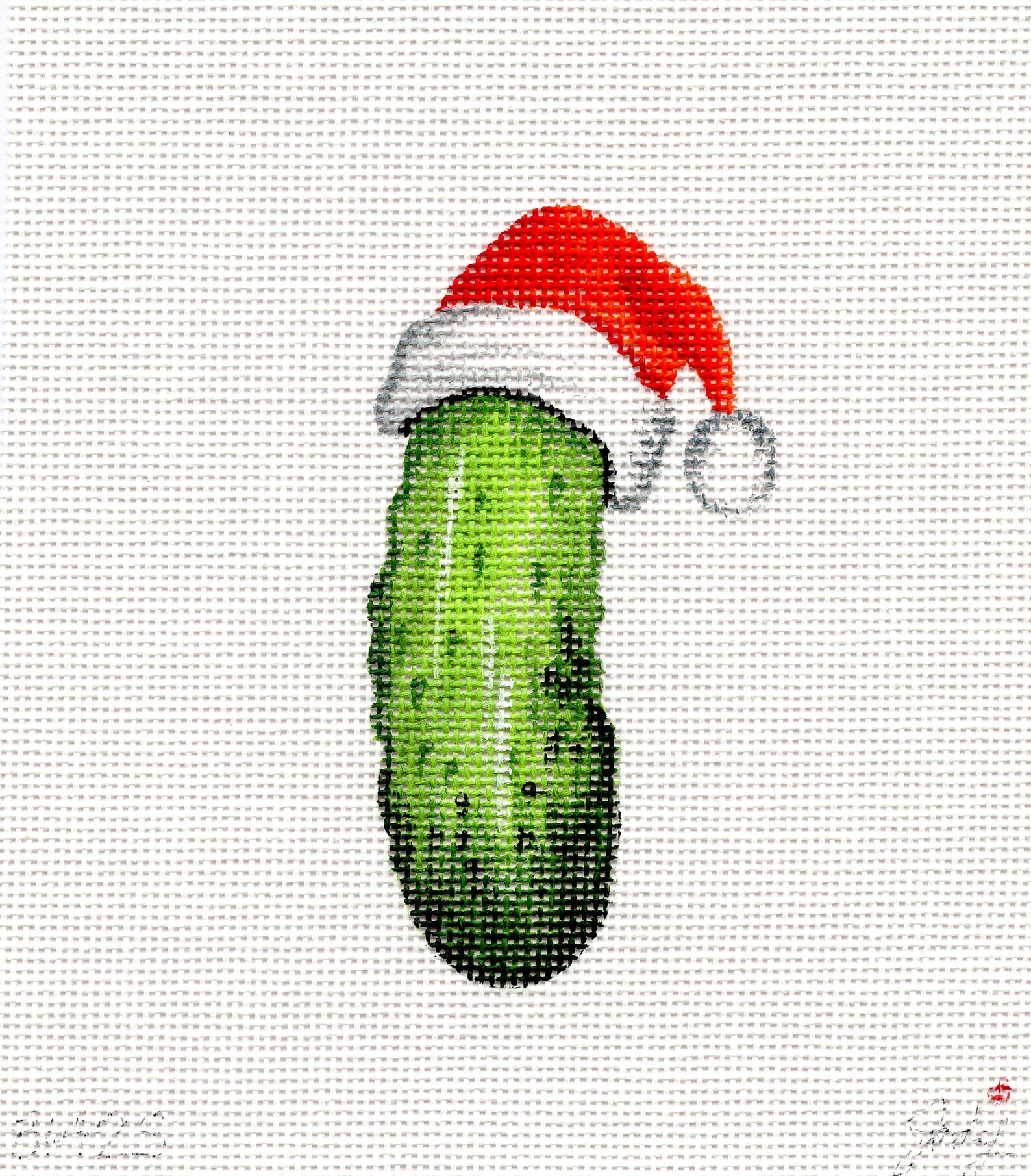 Santa Pickle Needlepoint Hand Painted Ornament Canvas - Jody Designs ...