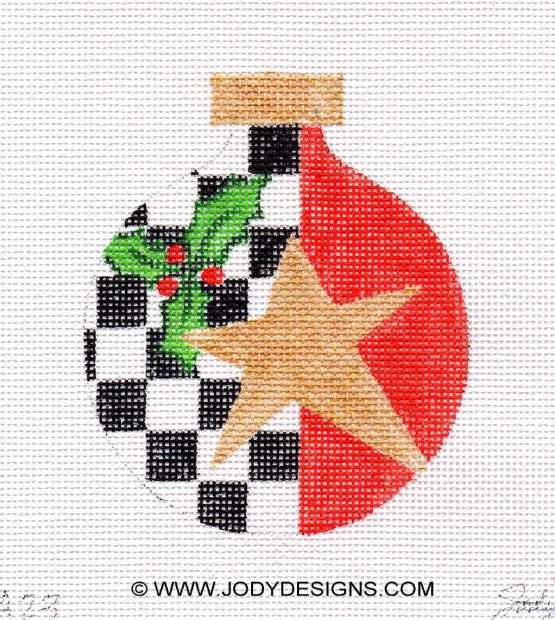 Star Checker Needlepoint Ornament Jody Designs A23 Star - Etsy