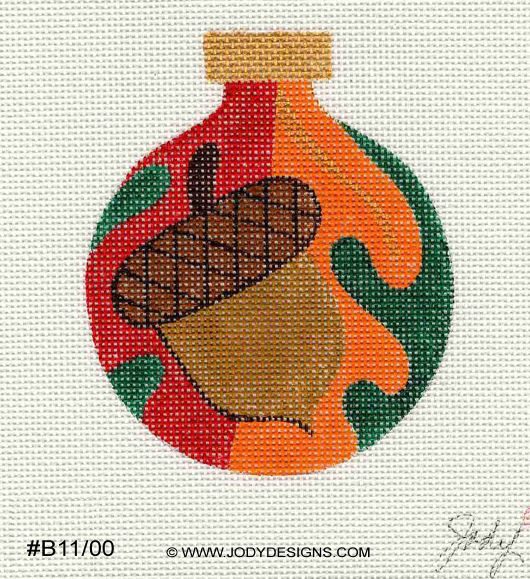 Acorn Hand Painted Needlepoint Ornament - Jody Designs B11/00 - Etsy