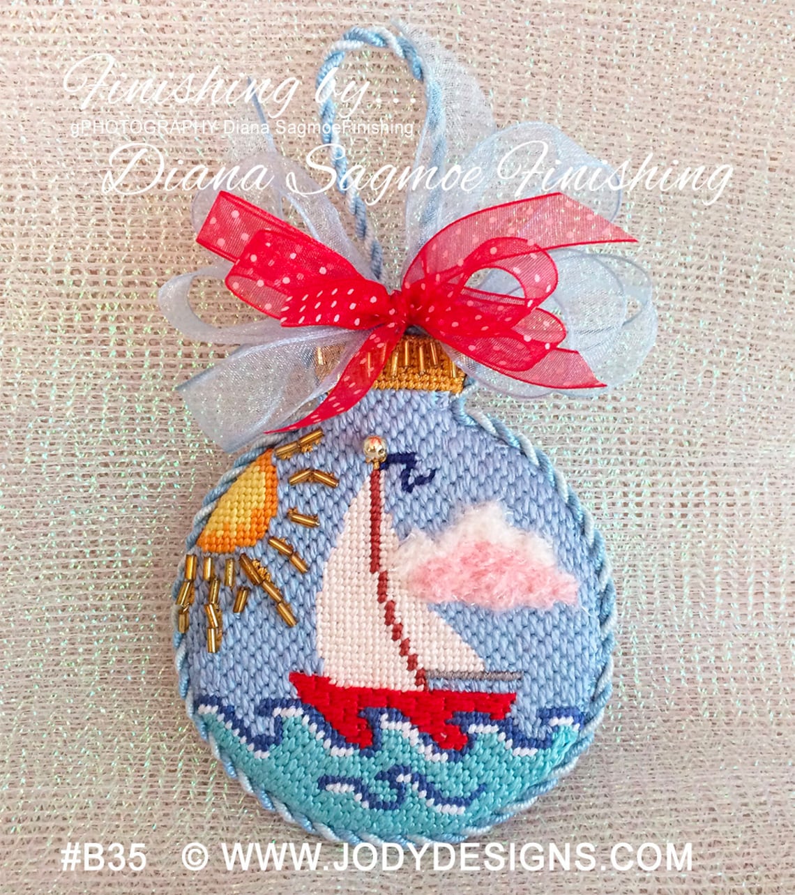 Sailboat Needlepoint Ornament - Jody Designs B35 - Etsy
