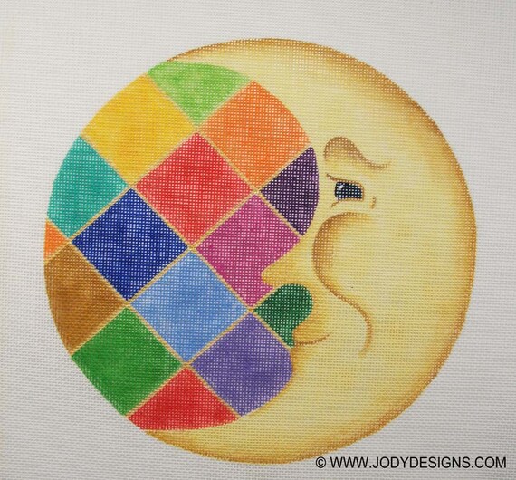 Jester Moon Large Round Needlepoint Jody Designs R35E - Etsy
