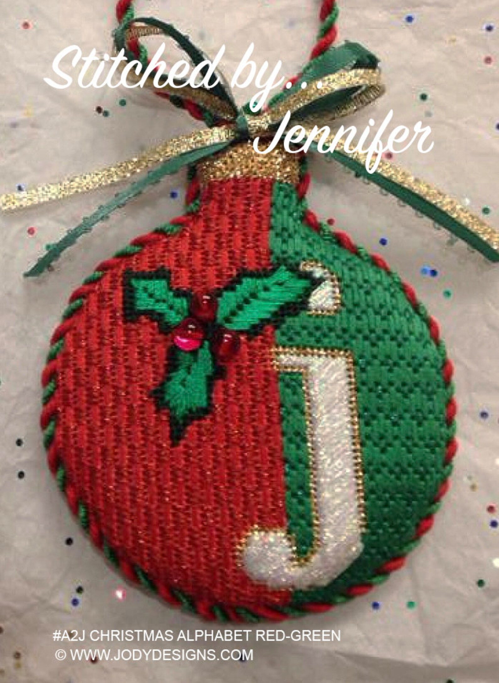 Christmas Alphabet Letter Needlepoint Ornament - Jody Designs All ...